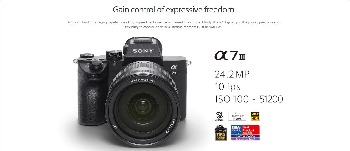 Sony A7III / A7 III / A73 / A7M3 Full-Frame Mirrorless Digital Camera ...