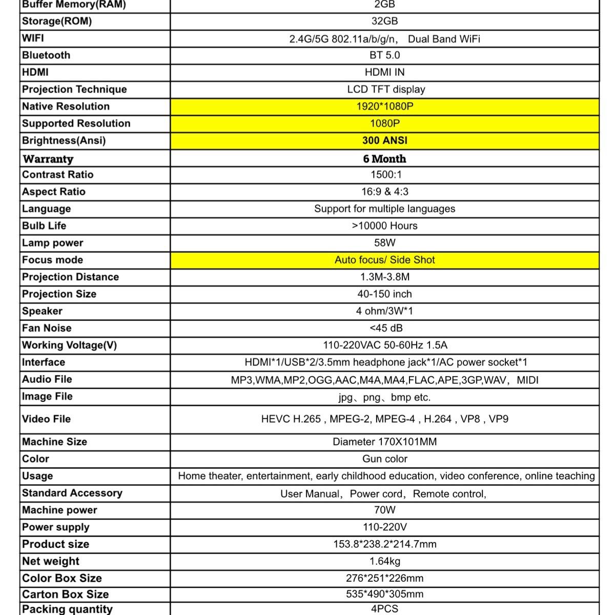 NEXGEN N800 PRO Projector Home Ultra HD Smart Projector Decoding 4K ...