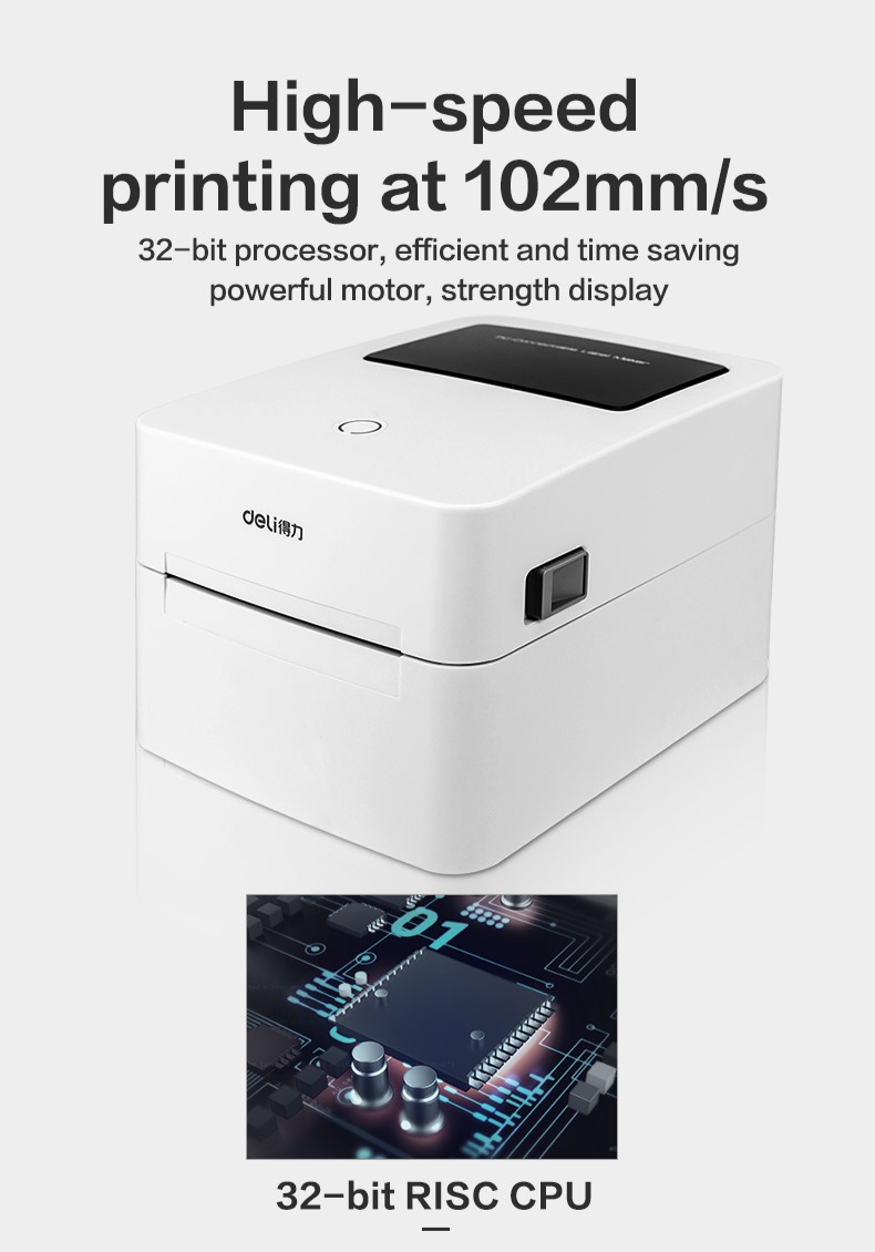 Deli Label Printer Thermal Printer Receipt Printer 203dpi Resolution ...