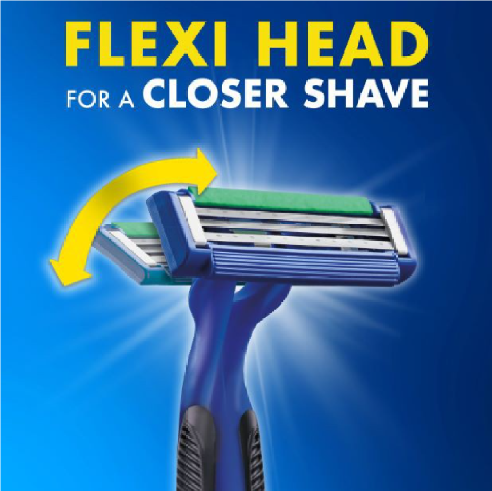 Gillette Men Blue 3 Flexi Disposable Razors 4+2 (Fixed Head) | Shopee ...