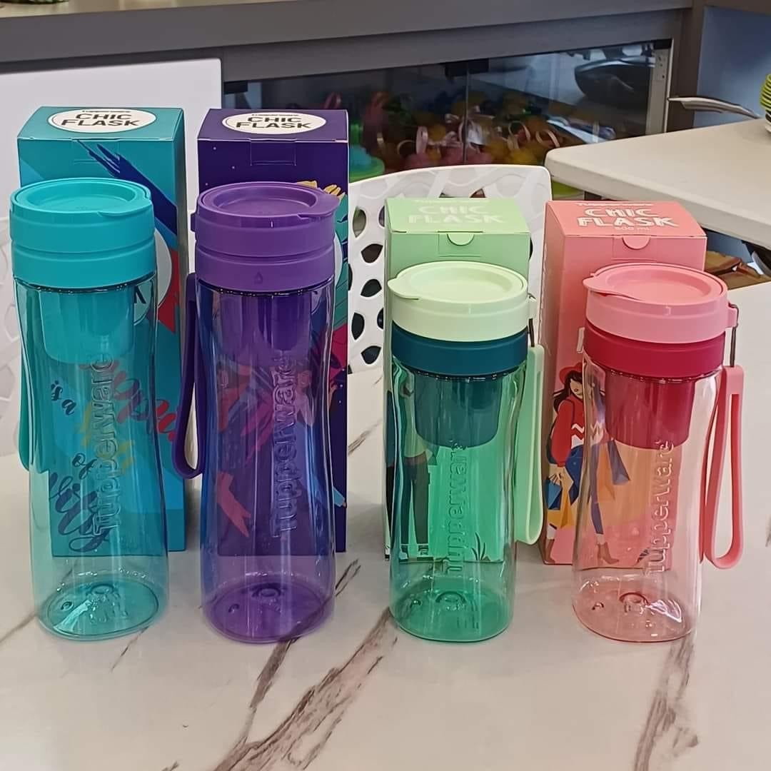 Tupperware Chic Flask/ Tupperware Eco Bottle (Liquid tight) (BPA Free ...
