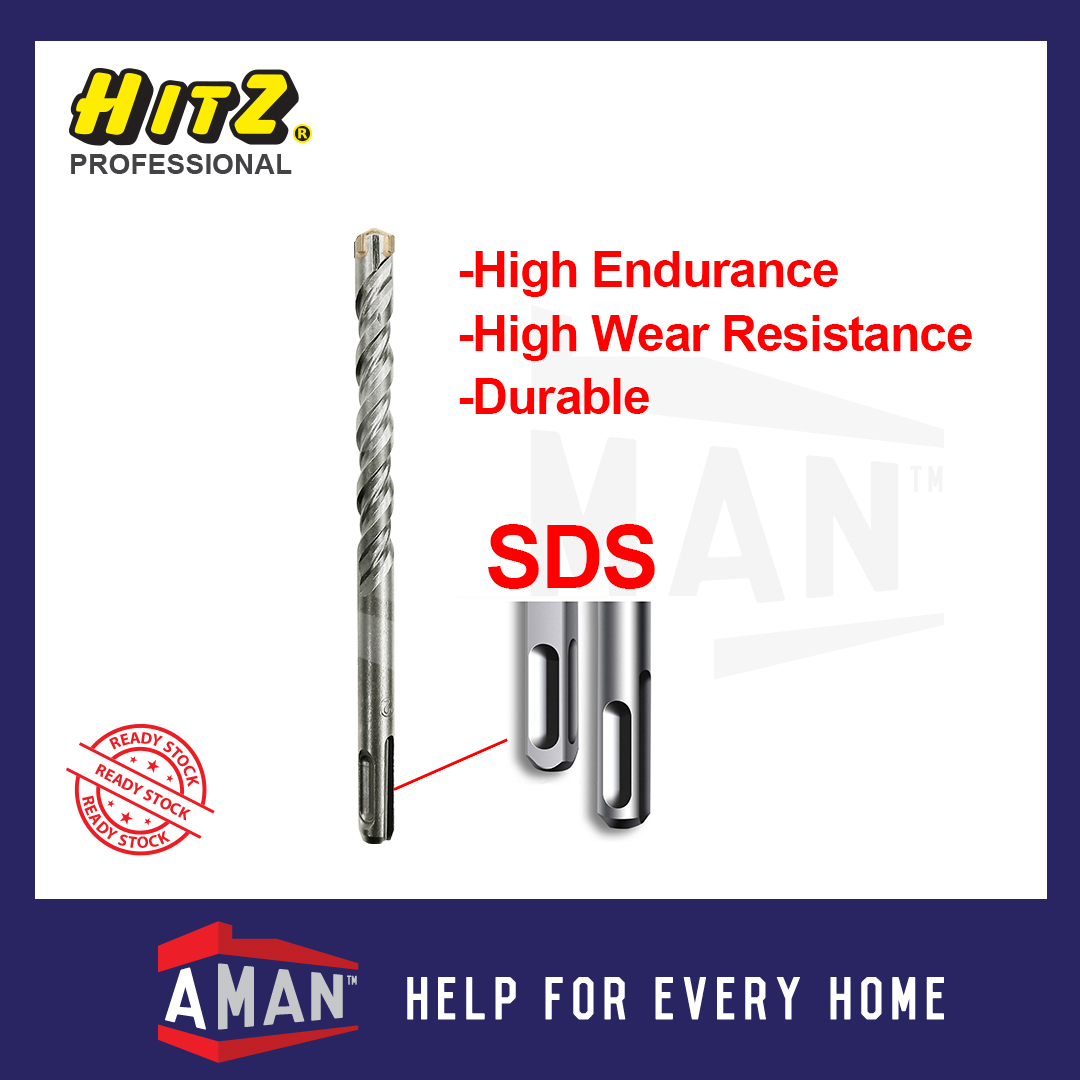 HITZ SDS Plus Drill Bits 4 Flute Cutter Carbide Tip 22mm - 32mm ...