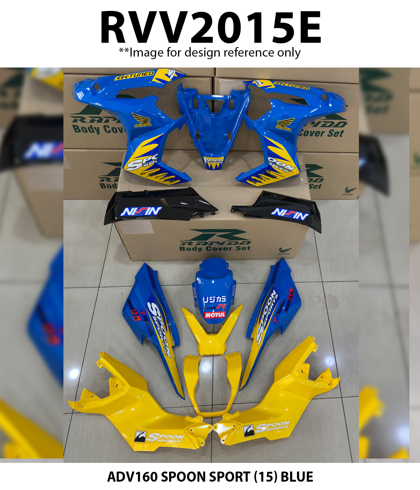 RAPIDO Cover Set HONDA Adv Adv160 Spoon Sport (15) Blue Body Cover ...