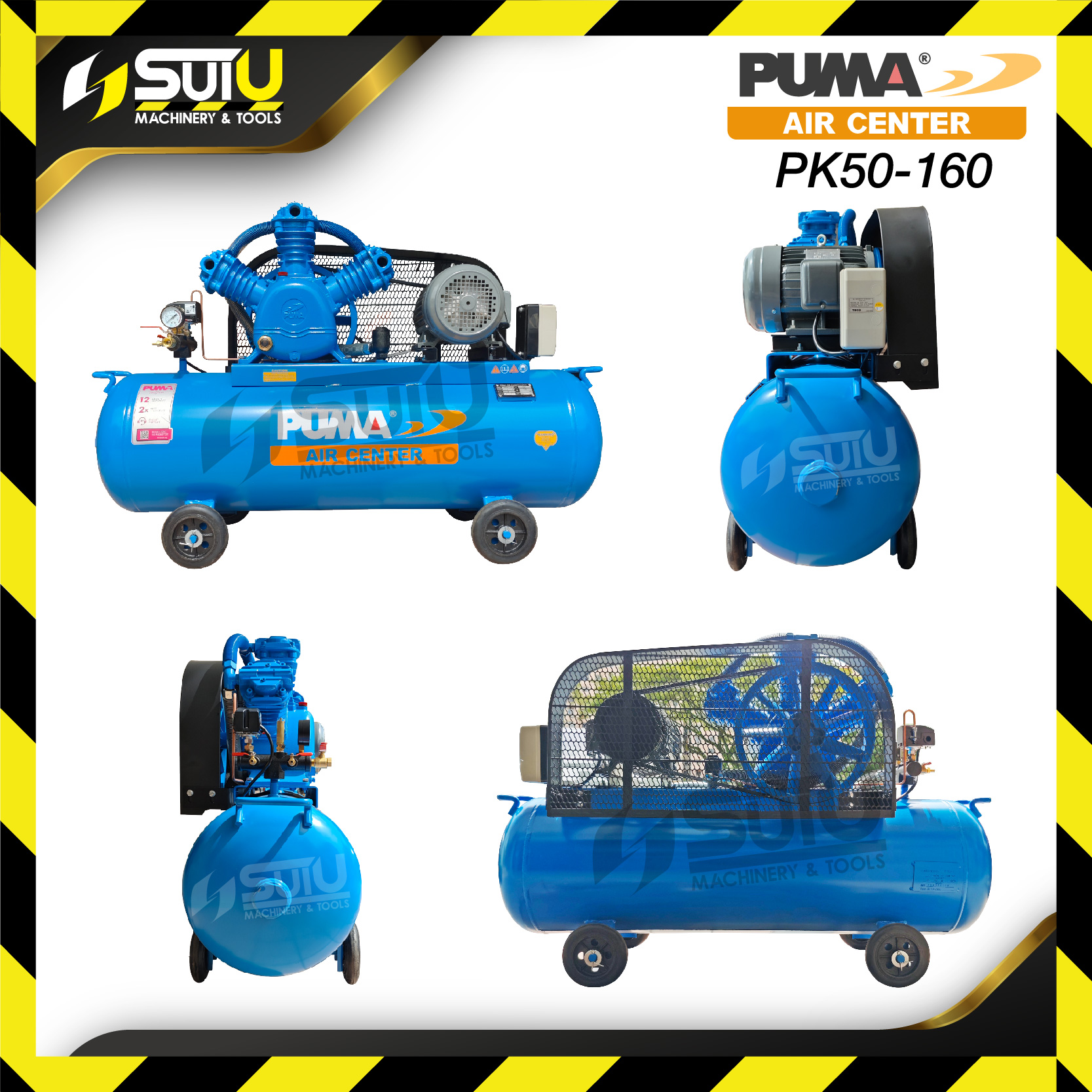 PUMA PK50-160 / PK50160 155L 5HP Belt Driven Air Compressor ...