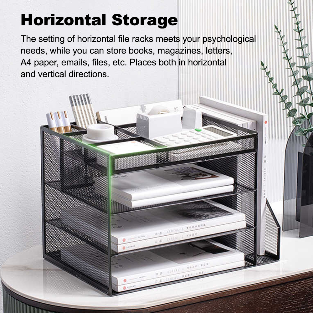 [4 Tier] Encora Metal Desk Organizer Office Drawer Rack Paper Tray ...