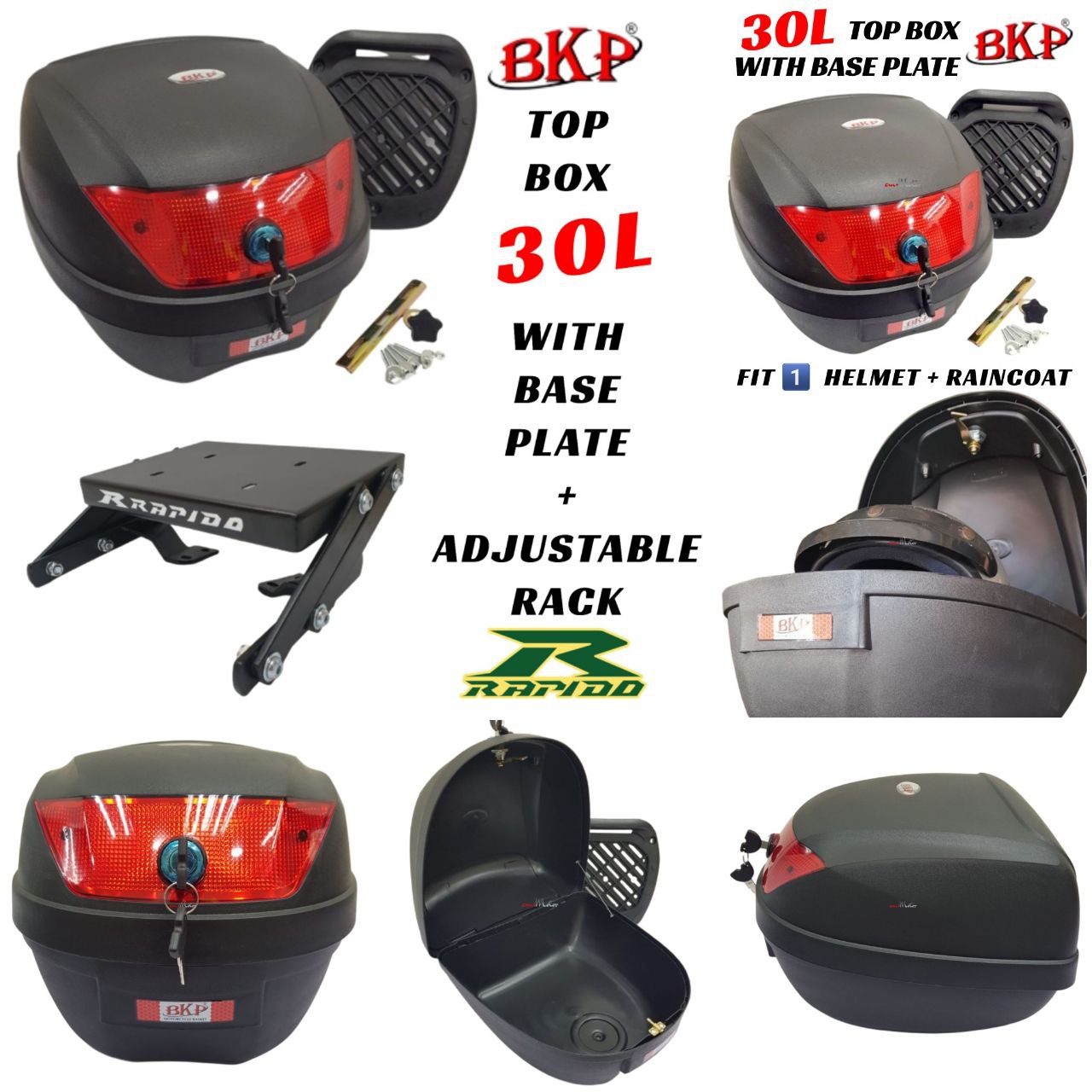 (YAMAHA 135LC V1 OLD) BKP Top Box 30L 32L 36L/EMS 35L+RAPIDO Adjustable ...