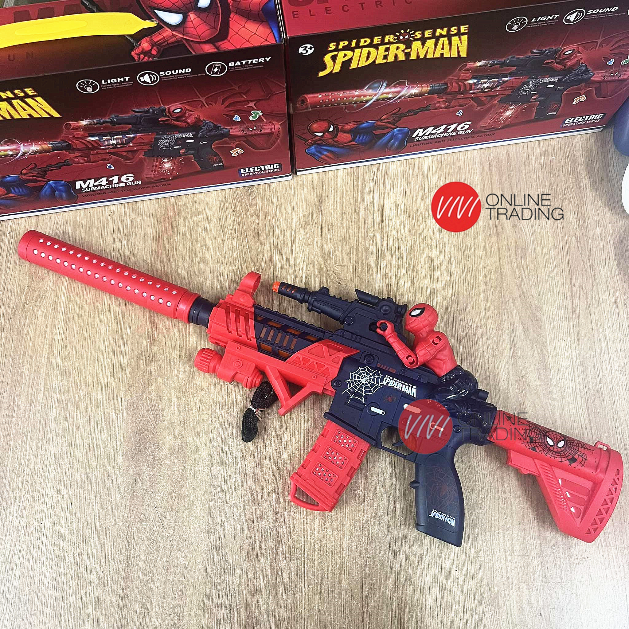 Spiderman Submachine Gun Toys Gun for Children with Light and Music ...