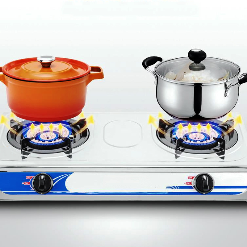 𝗙𝗟𝗔𝗠𝗘 𝗠𝗔𝗦𝗧𝗘𝗥 》 Double Burner Dual Gas Stove Cooktop Stainless Steel ...