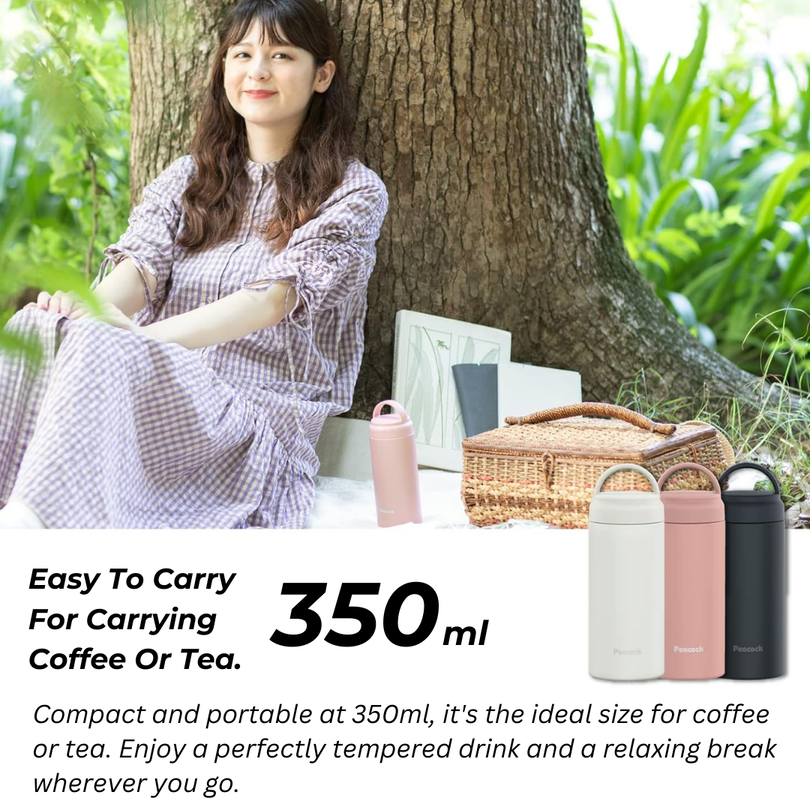 PEACOCK AKZ-48 Lifestyle Thermos Twist Vacuum Insulated Bottle with Handle SUS304 Botol Air ...