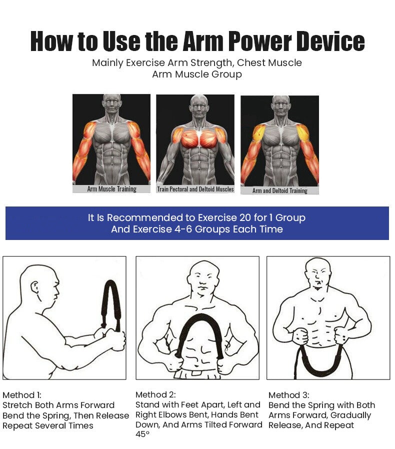 Power Twister Resistance Bar - Spring Bar for Chest and Arm Strength ...