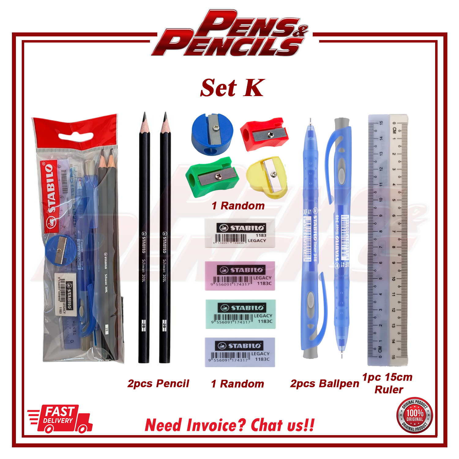 Stabilo Stationery Set / Gift Set / Set Jimat Alat Tulis / Set Alat ...