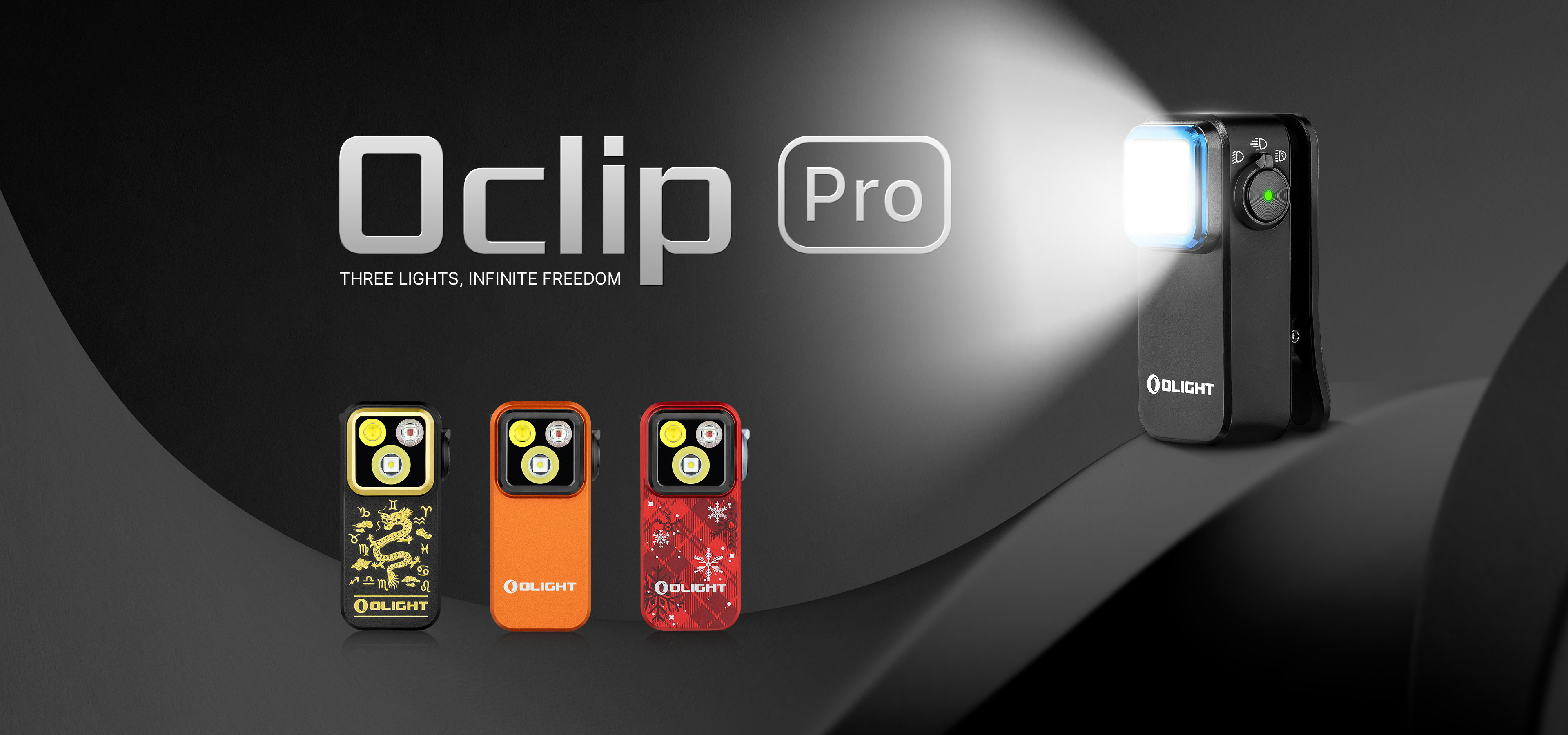 Olight Oclip Pro Clip on Flashlight with Floodlight Spotlight and Red ...