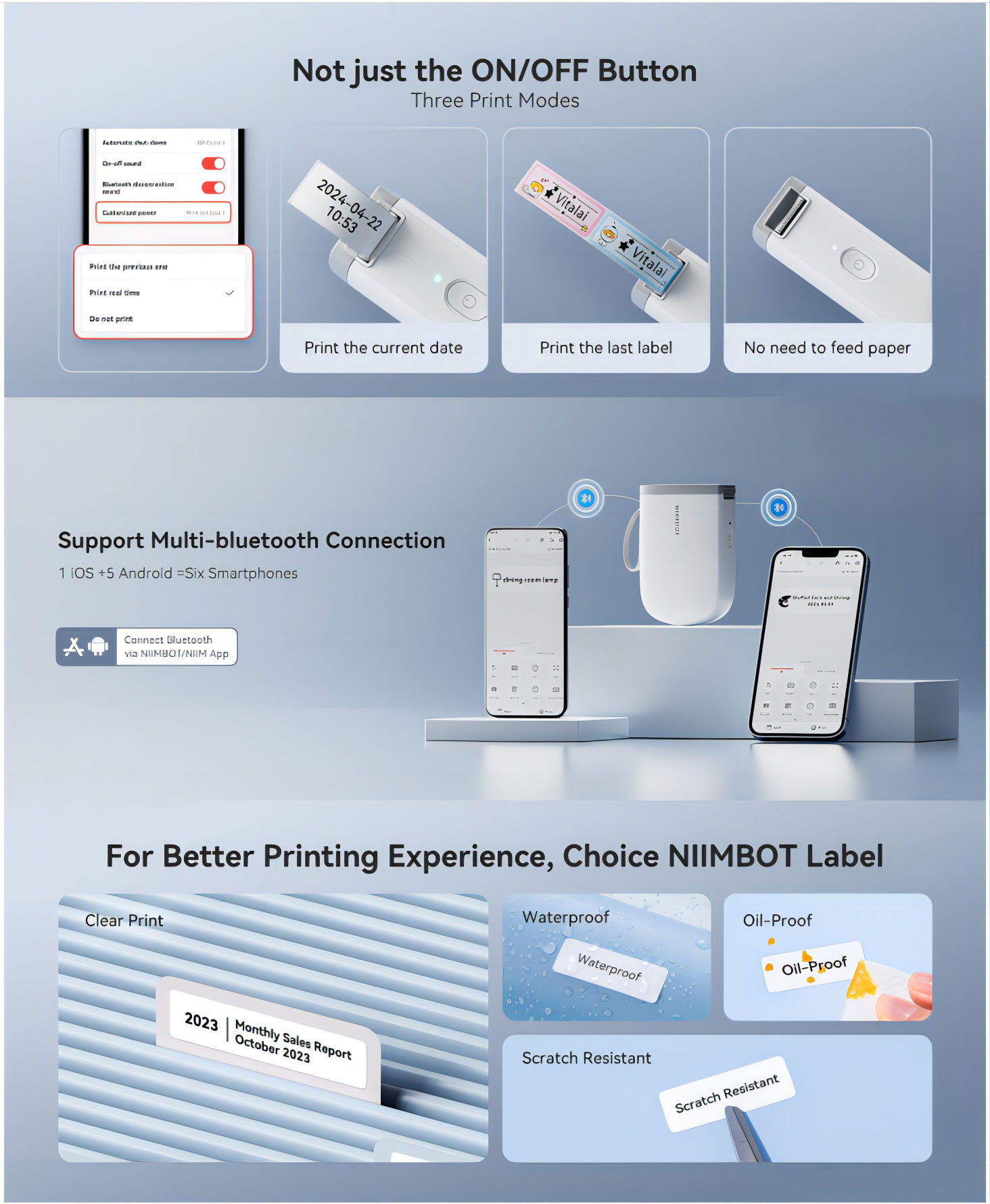 NIIMBOT D11_H/D110 Label Printer Handheld Portable Bluetooth Mini Small ...