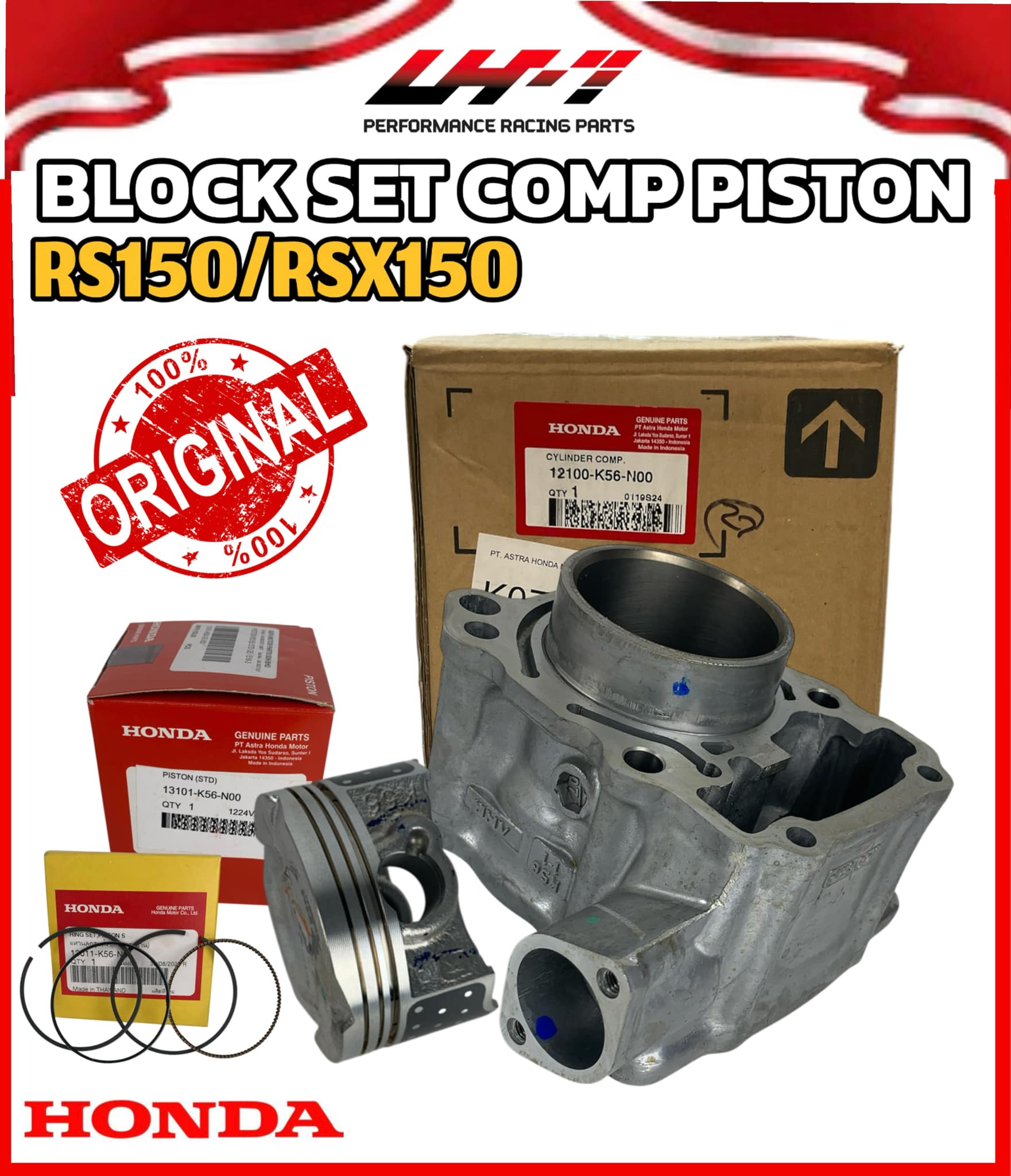 (100% ORIGINAL) RS150 RS V1 V2 RSX RS-X CYLINDER BLOCK SET COMP PISTON ...