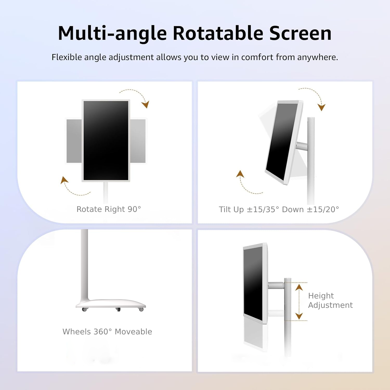 MEGRA Flip Touch 25" / 32" Portable Smart TV Rotate Touchscreen Monitor ...