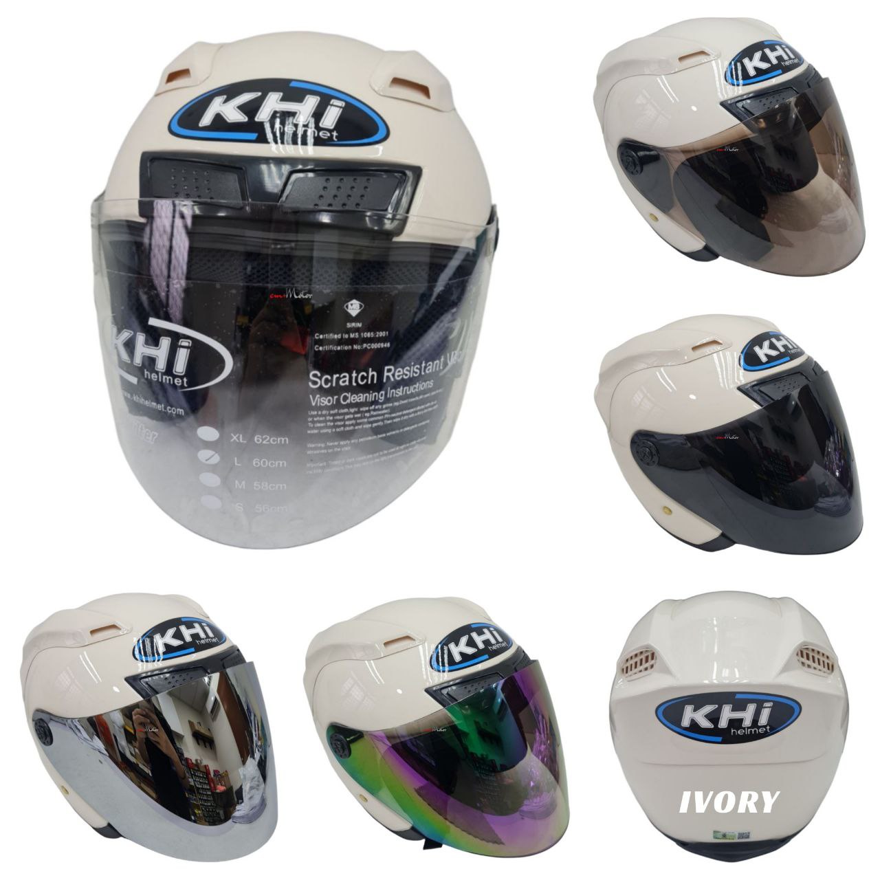 100% ORIGINAL KHI K12.1 HELMET MOTORCYCLE SIRIM Approved With Visor ...