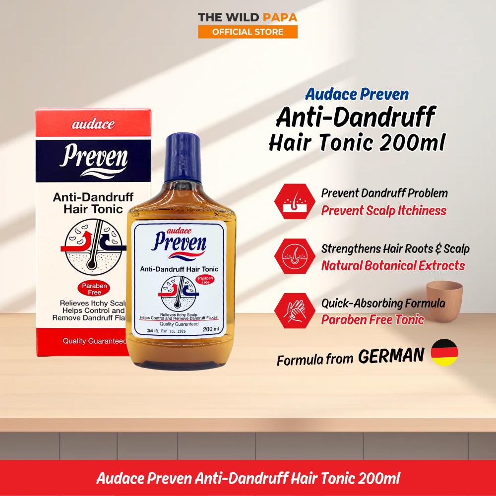AUDACE Preven Anti-Dandruff Hair Tonic 200ml Relieves Itchy Scalp ...