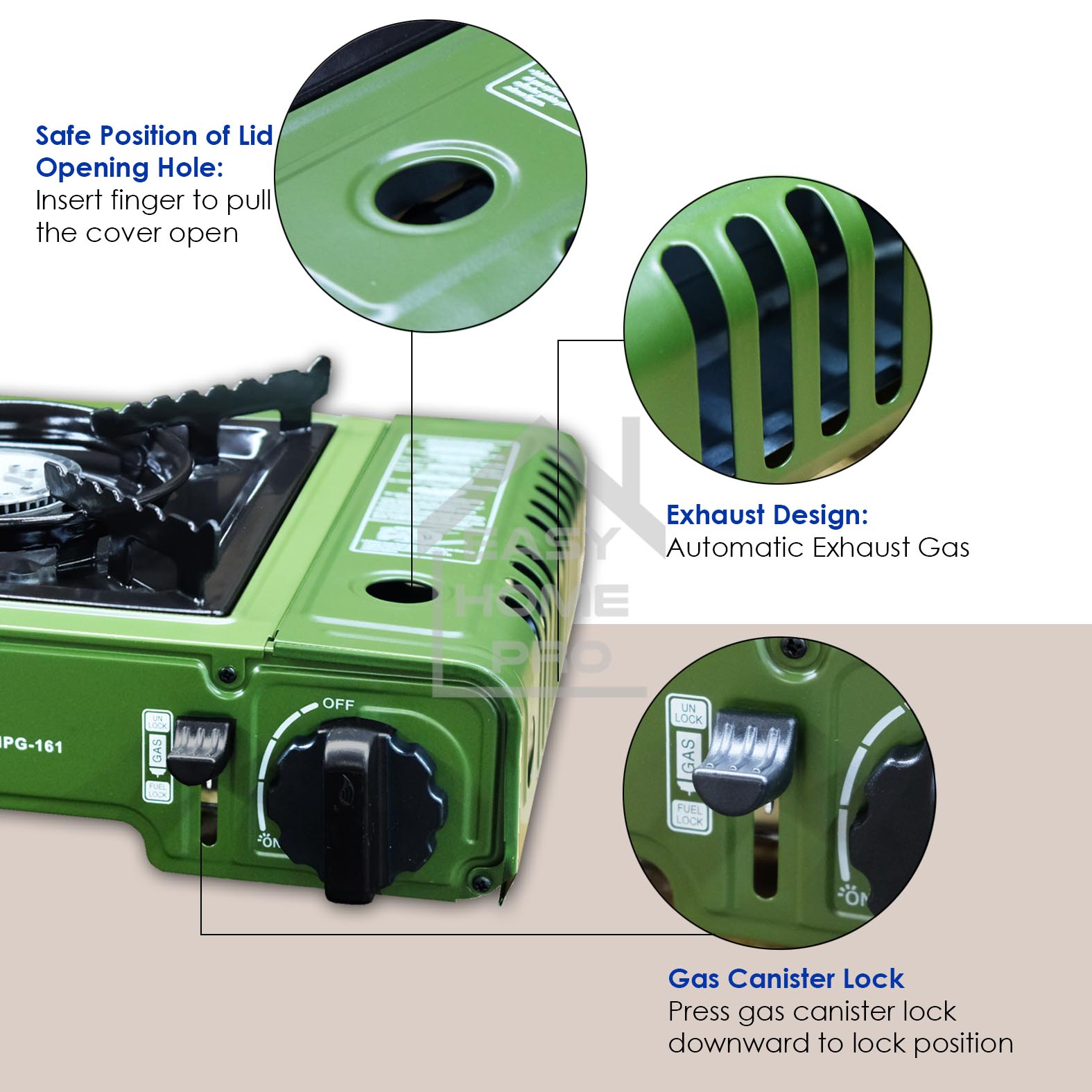 NIPPON NPG-161 SAFETY PORTABLE BUTANE GAS COOKER STOVE FOR PICNIC ...