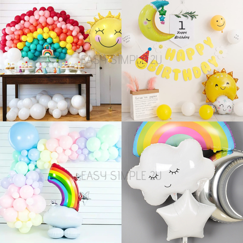 Belon Besar Matahari Bulan Bintang Api Awan Pelangi Kilat Sun Moon Star ...