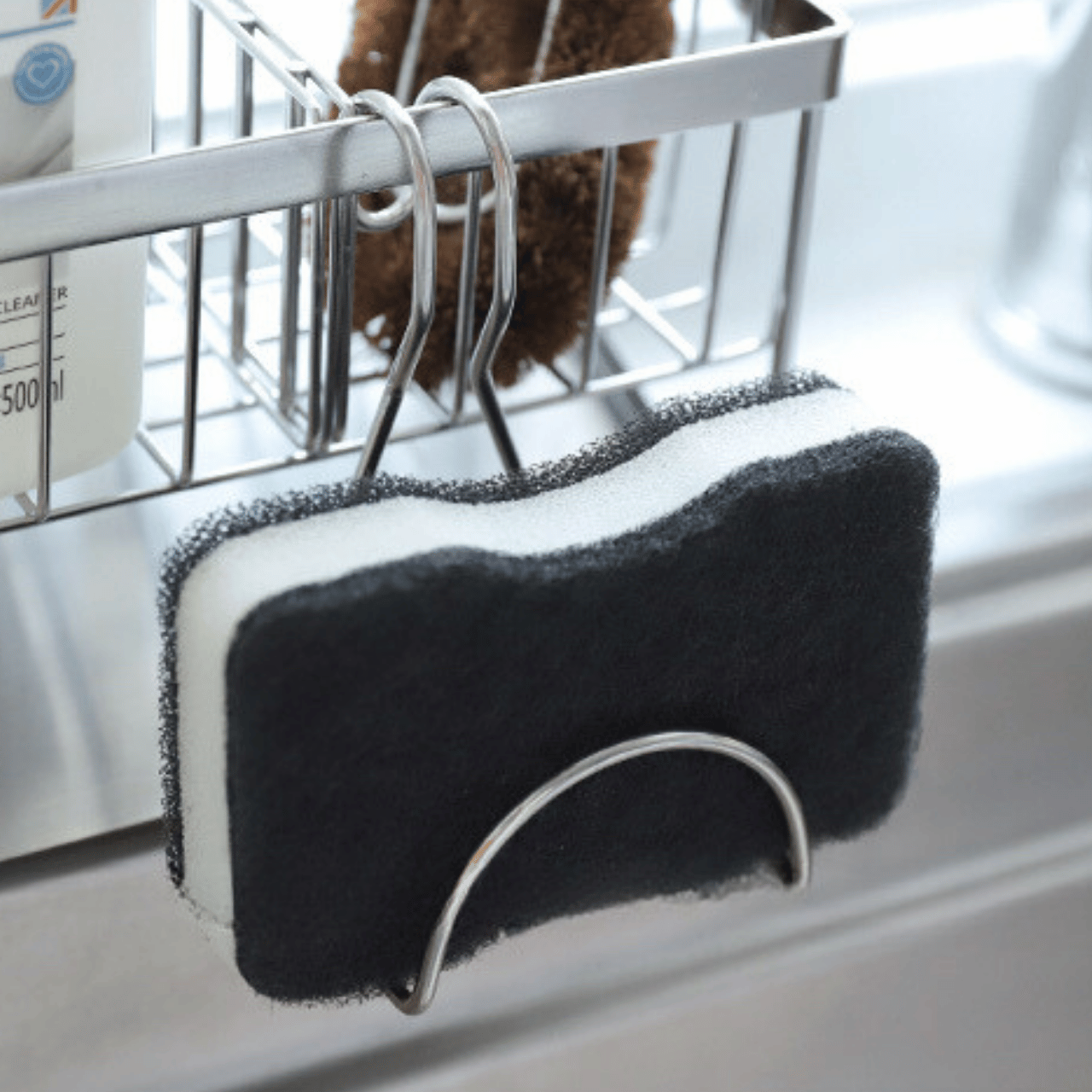 Stainless Steel Bath Sponge Holder Suction Cup Sponge Rack Bathroom ...