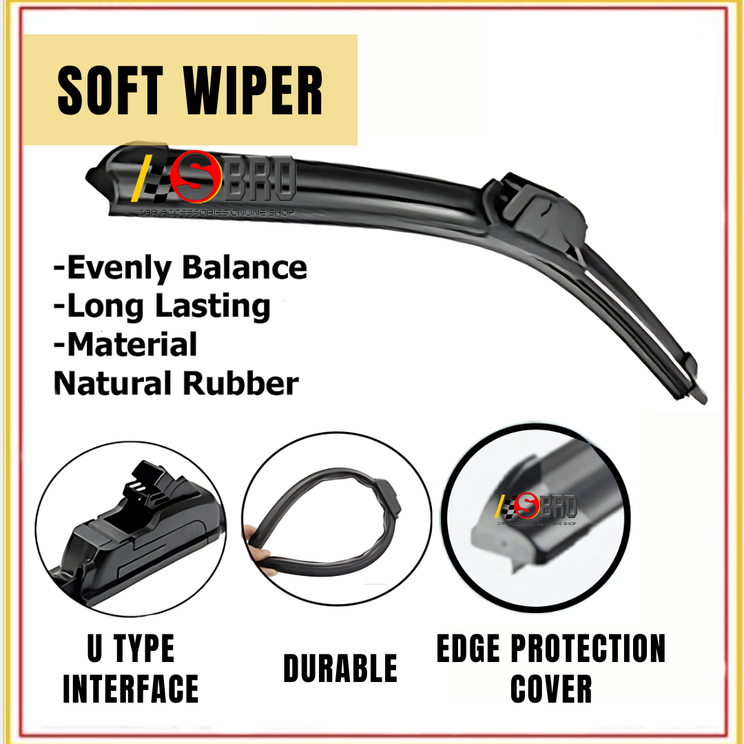 Perodua Alza 2009-2021 3 Section Wiper Silicone Wiper Blade Wiper Besi ...