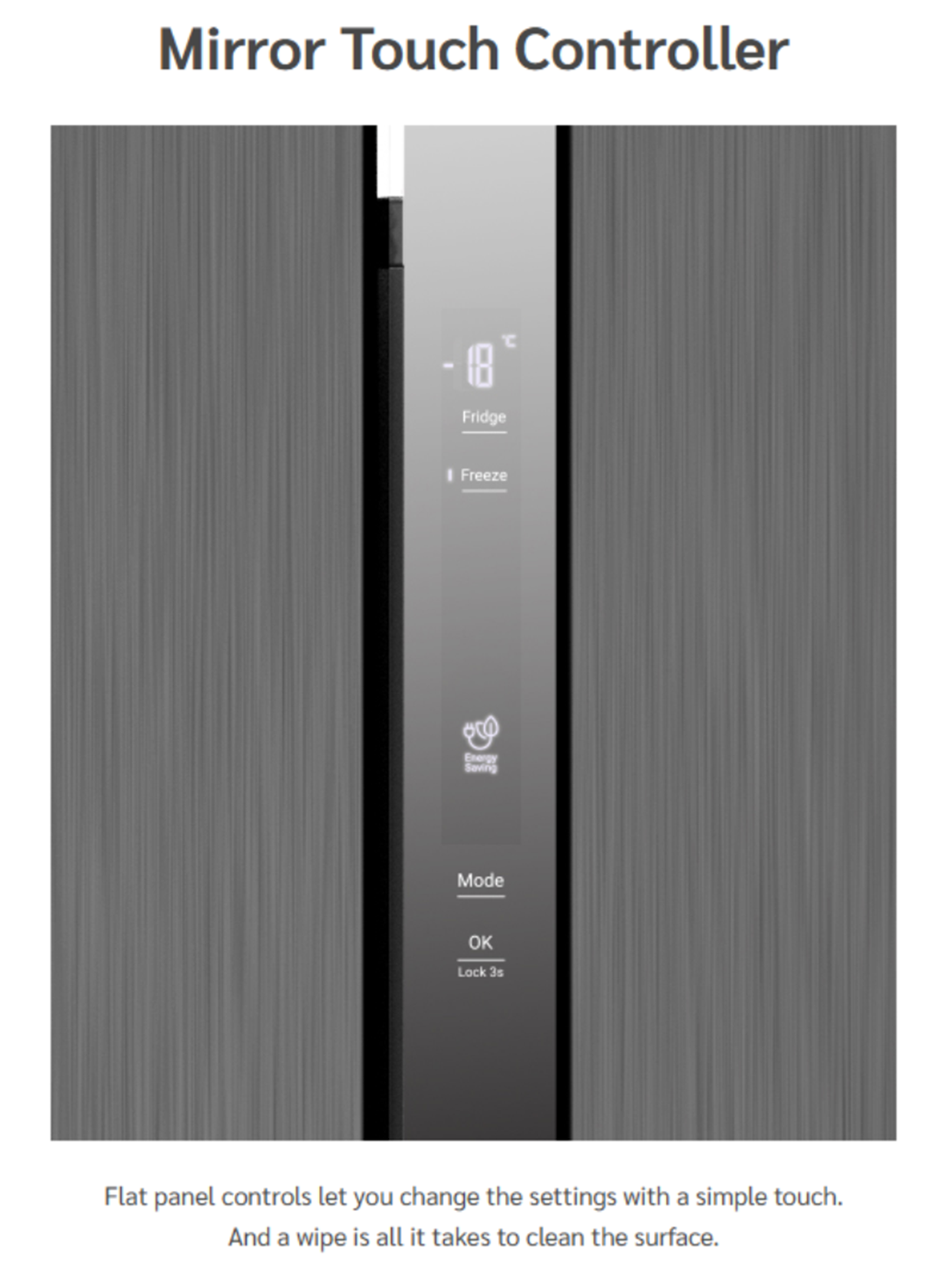 Hitachi HRSN9552DXMY 552L Mirror Touch Controller Side by Side ...