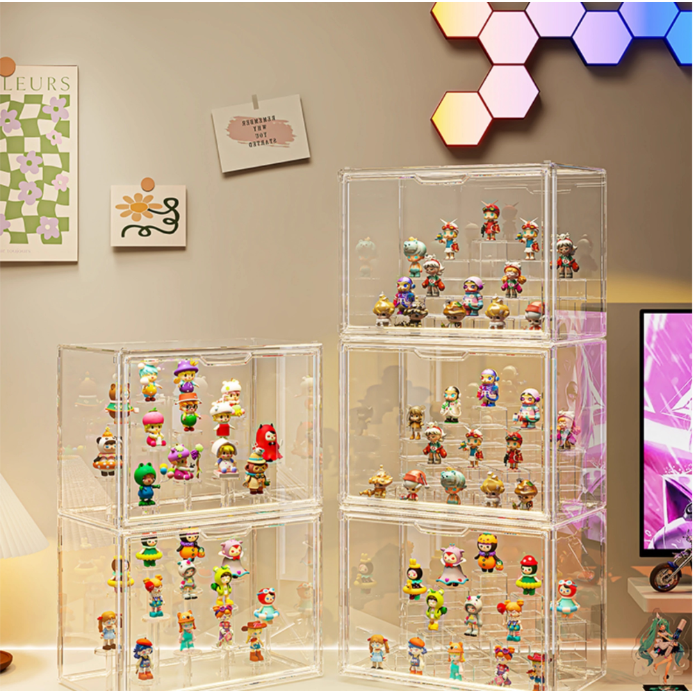 DIY Clear Storage Customise Organizer Blind Box Acrylic Display Box Toy ...