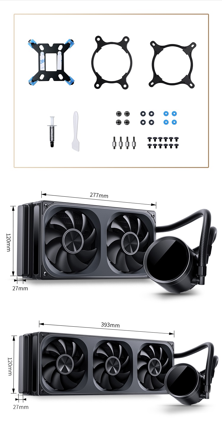 Jonsbo TH-240 / TH-360 Digital CPU Aio Cooler 240mm 360mm Black / White ( 5V ARGB ) Liquid ...