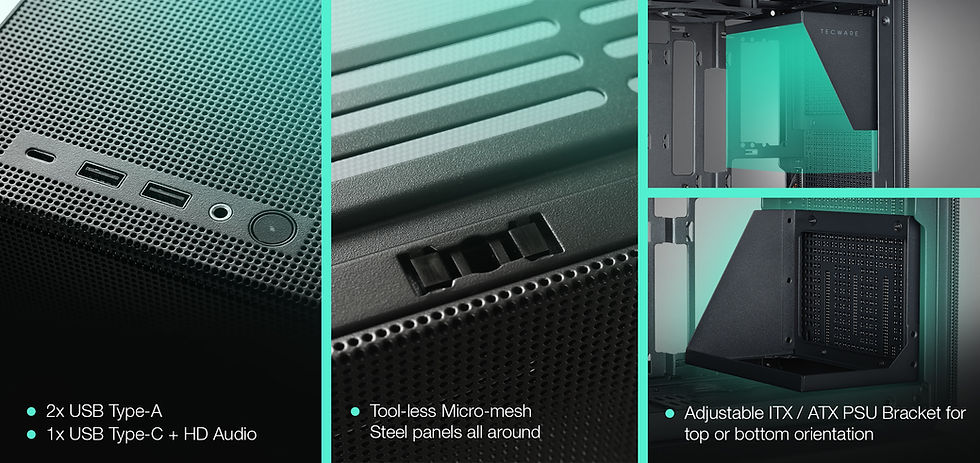 TECWARE Fusion 2 Hybrid SFF ITX/mATX Case - Support SFX/ATX size PSU ...