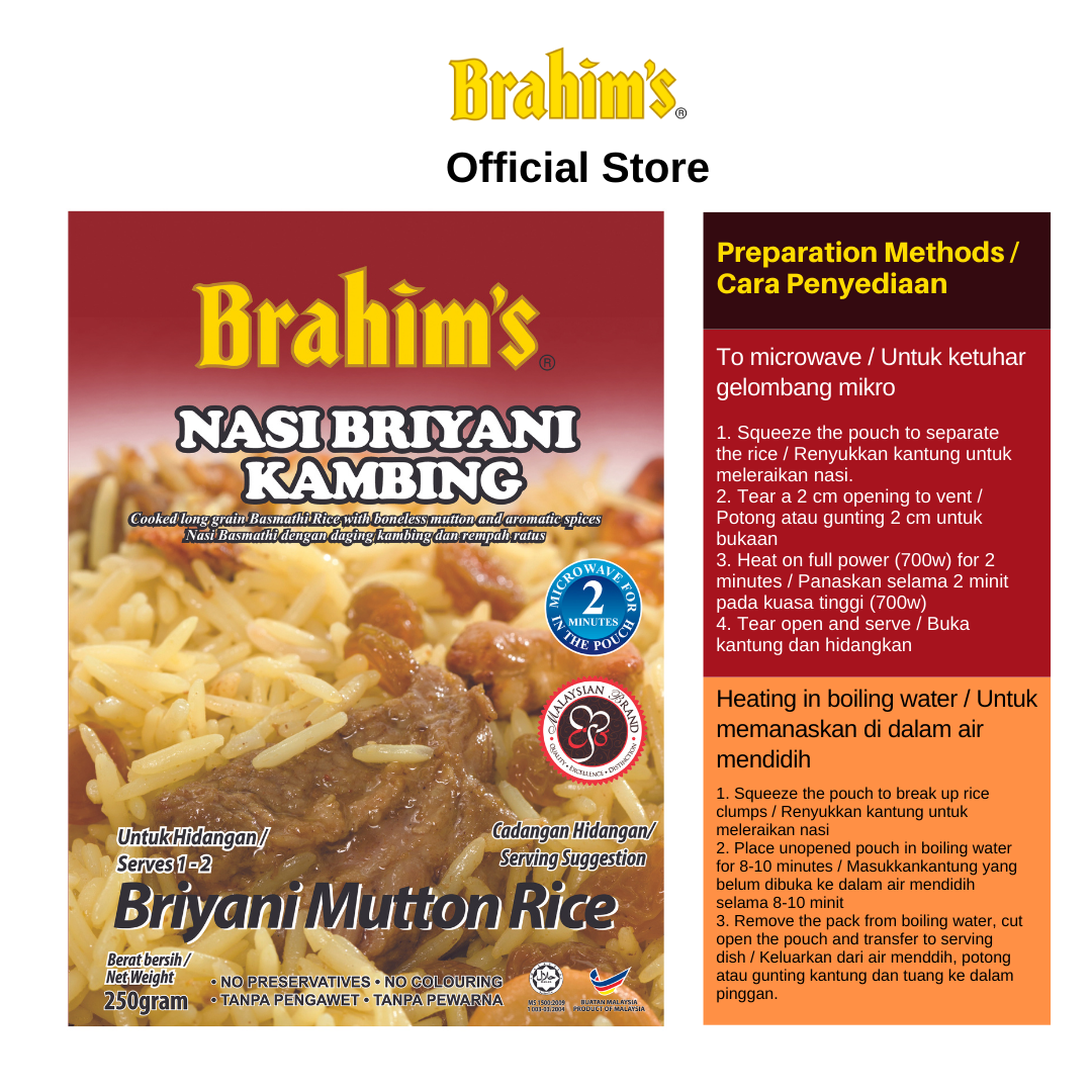 Brahim's Ready To Eat Rice 250g - Nasi Sedia di Makan. | Shopee Malaysia