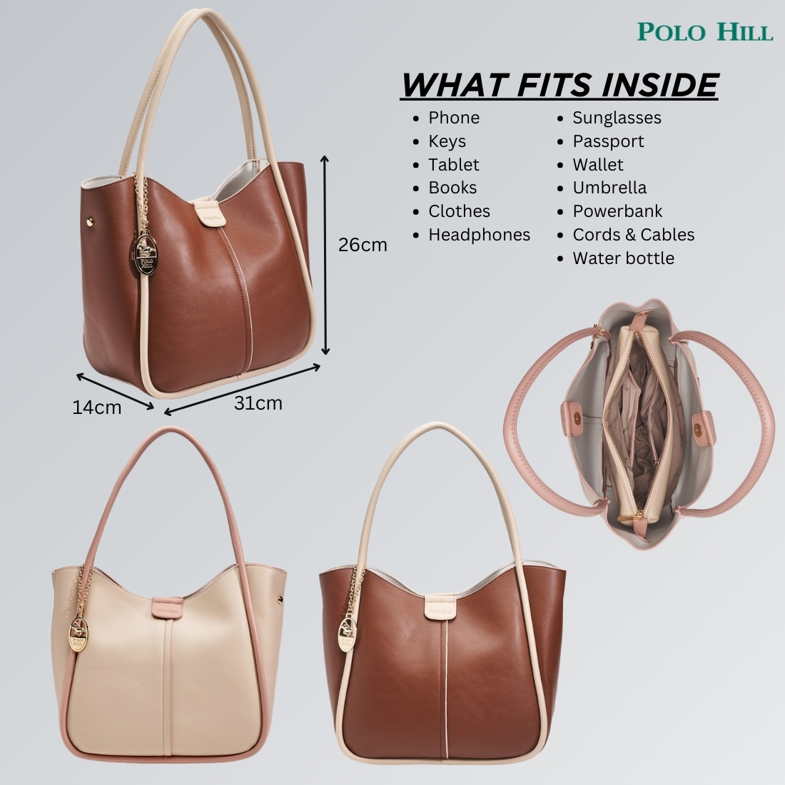 POLO HILL Ladies Casual Handbag PHS-HB2184 | Shopee Malaysia