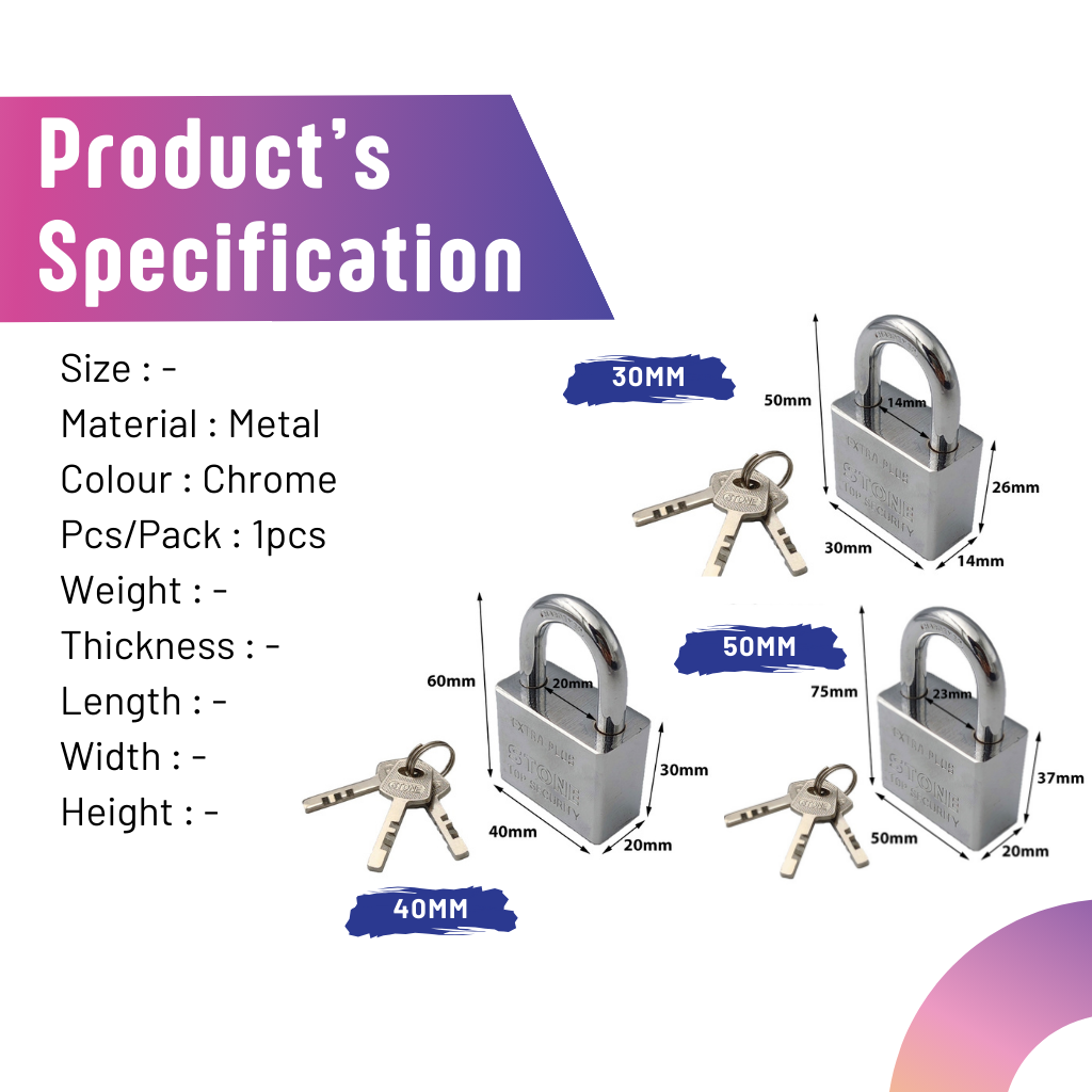 30mm 40mm 50mm Safety Padlock Enhanced Security: Protect Your Home ...