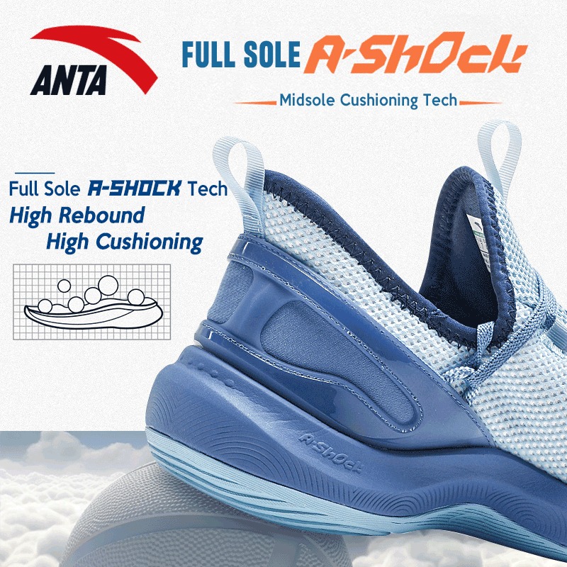ANTA Men KT FLY Basketball Shoes 1124E1606-2 -Angle Falls Blue/Era Blue ...