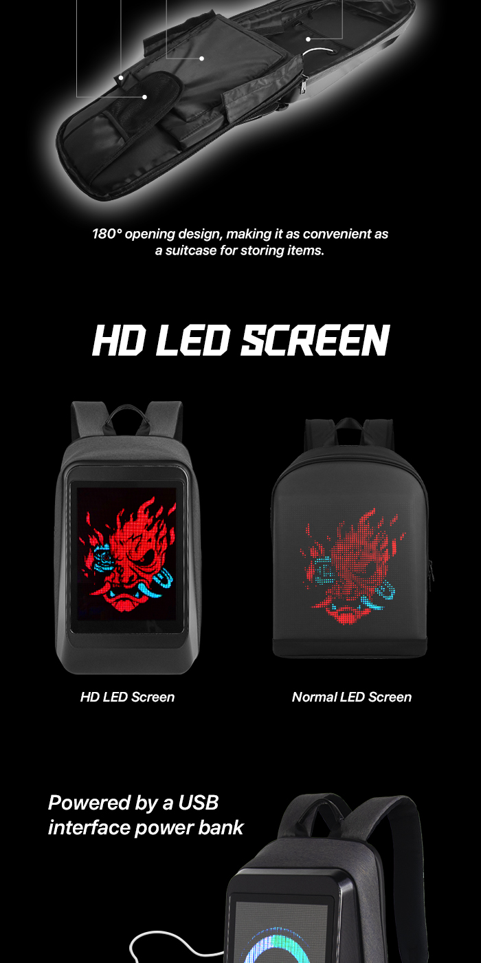 LOY Pixel Core HD Led Backpack with Waterproof and customizable Lamps ...