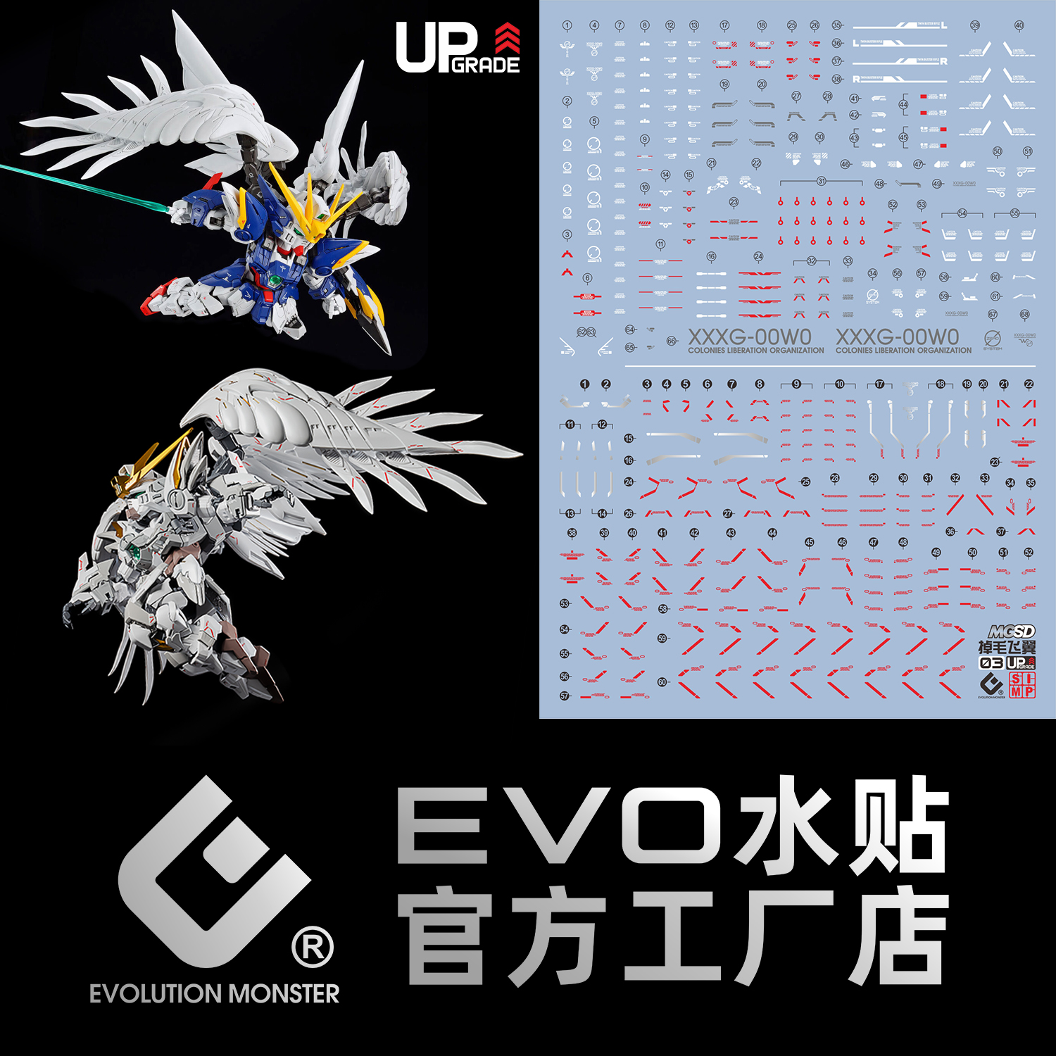 (Evo Monster) Waterslide Decal - MGSD Wing Zero EW (Fluorescent) XXXG ...