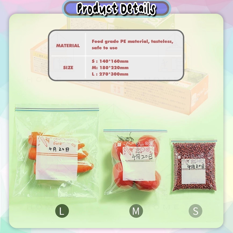 [Datz] Resealable Food Zip Lock Bag Food Zipper Bag Food Freezer Zip ...