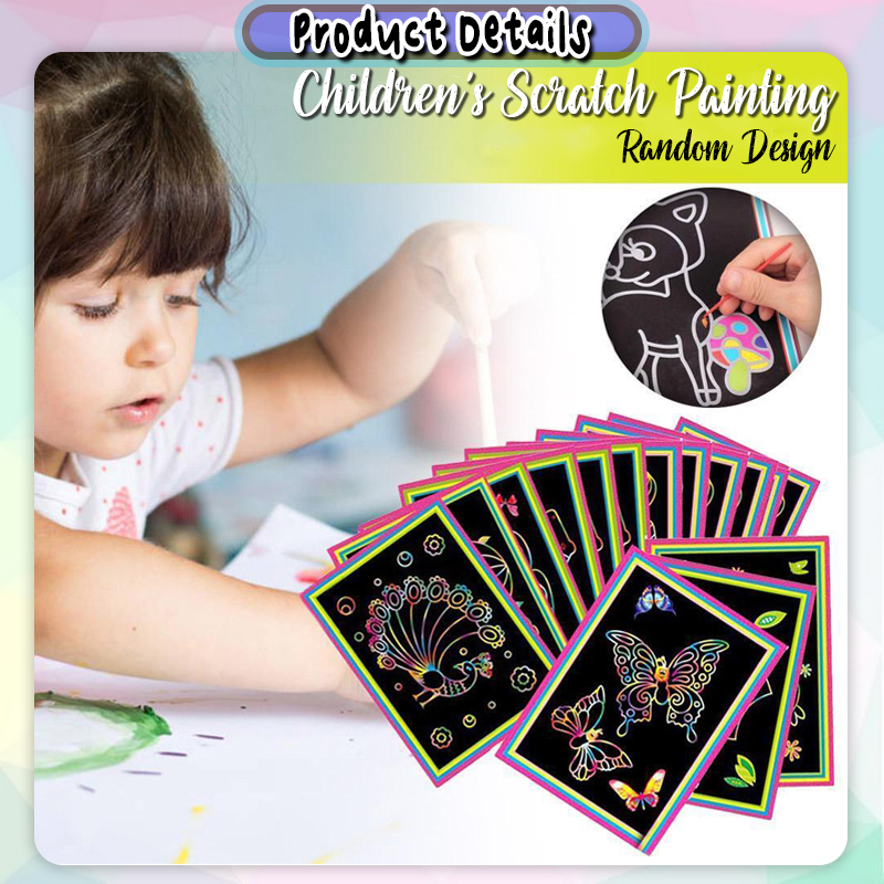 [Little B House] Magic Scraping Scratch Art Drawing Paper Card Paint ...