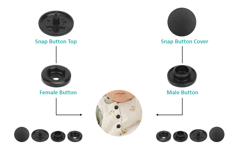 Plastic Snap Button Fastener 20sets (80pieces) Butang Katup | Shopee ...
