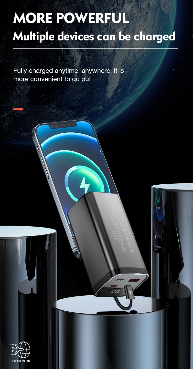 EYD JS65 20000mAh PD65W Power Bank Super Fast Charging Powerbank For ...