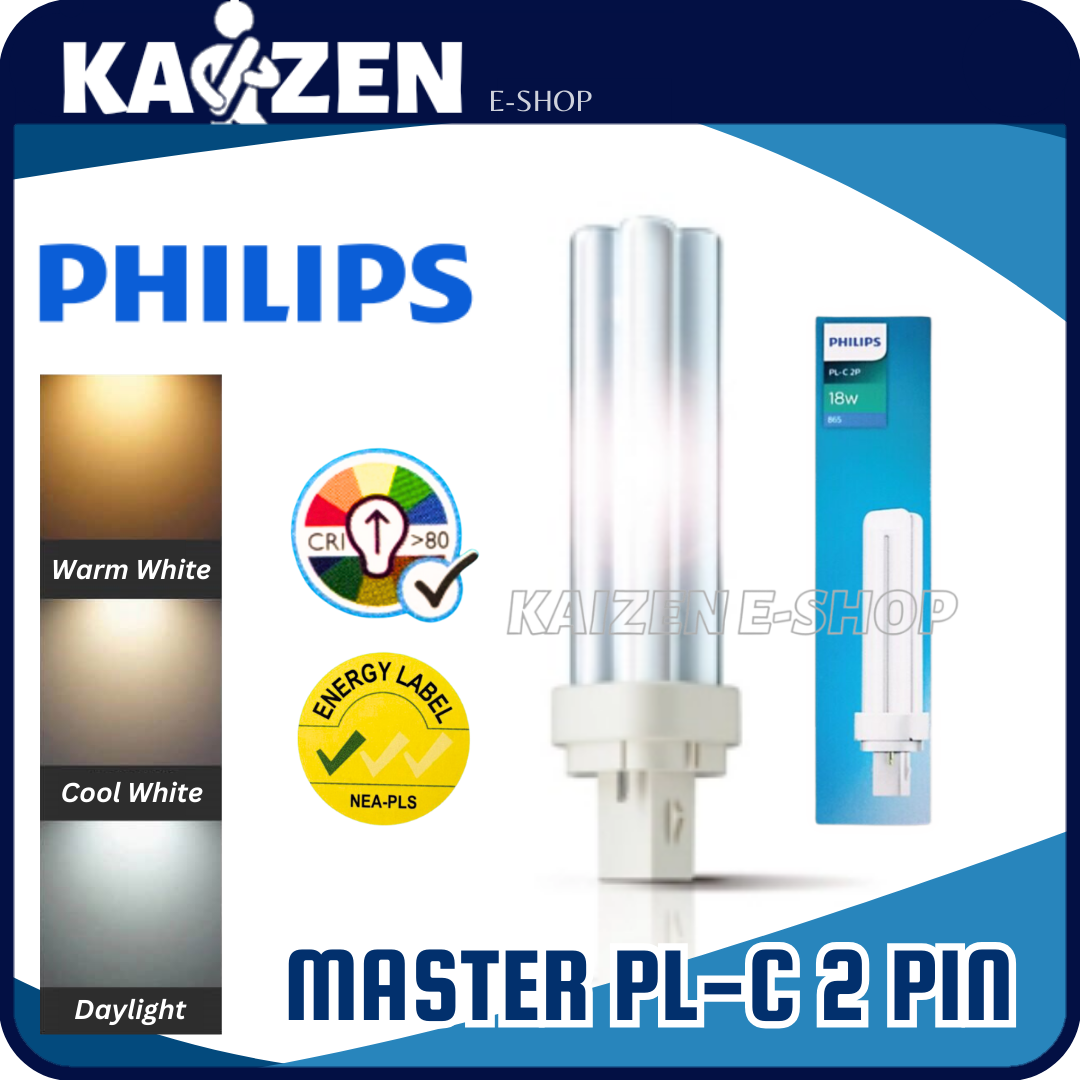 Philips Master PLC-2P 10W/13W/18W/26W Fluorescent Lamp Light Tube (827/830/840/865) | Shopee ...