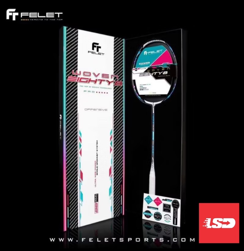 FELET WOVEN EIGHTY8 Badminton Racket 100% Original by FLEET + FREE GRIP ...