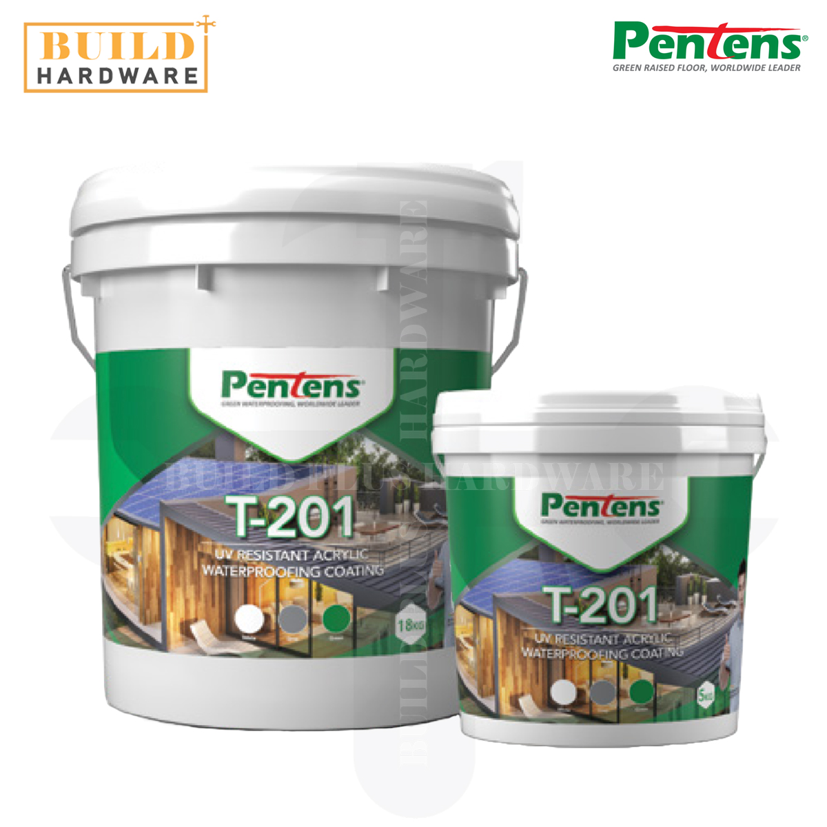 PENTENS T-201 18KG UV Resistant Acrylic Waterproofing Coating T201 (GREY) 水性隔熱防水塗料 Salutan Kalis ...