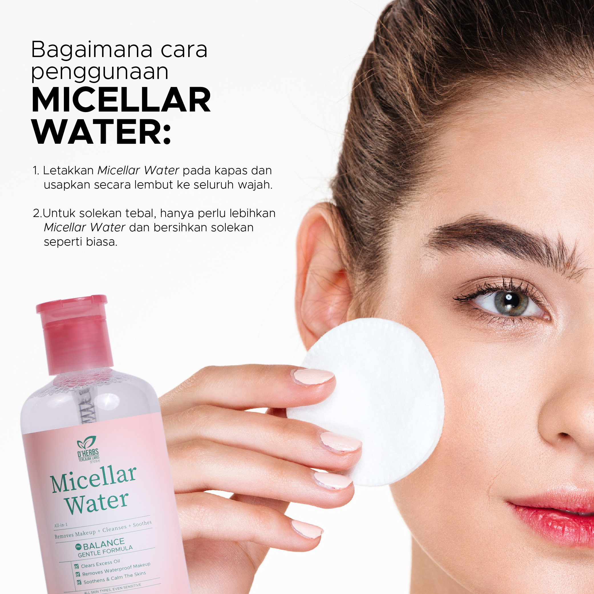DHERBS MICELLAR WATER MAKEUP REMOVER AND CLEANSING | Shopee Malaysia