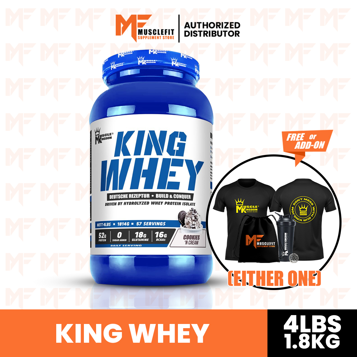 Muscle Kingdom King Whey Protein 2lbs/900g, 4 lbs/1.8 kg - Makanan ...