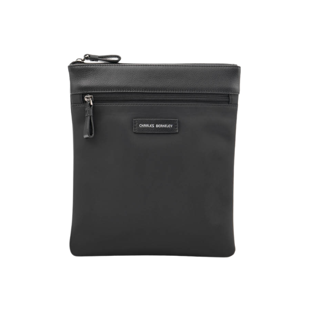 Charles Berkeley GRAHAM Shoulder Bag – Genuine Leather & Nylon, Travel ...