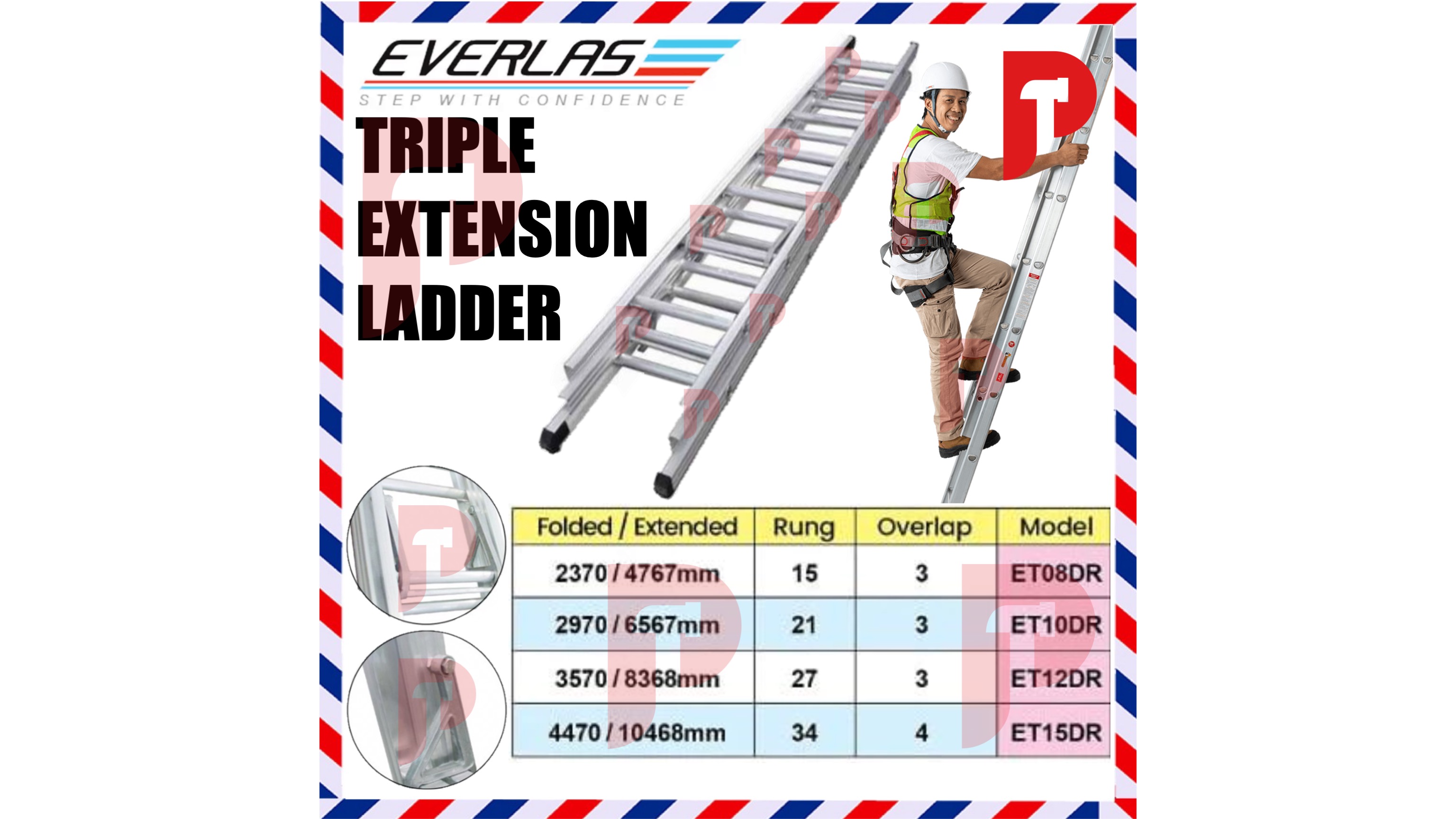 Everlas Heavy Duty Extension Ladder 🔥 Ready Stocks 🔥 Bomba Ladder ...