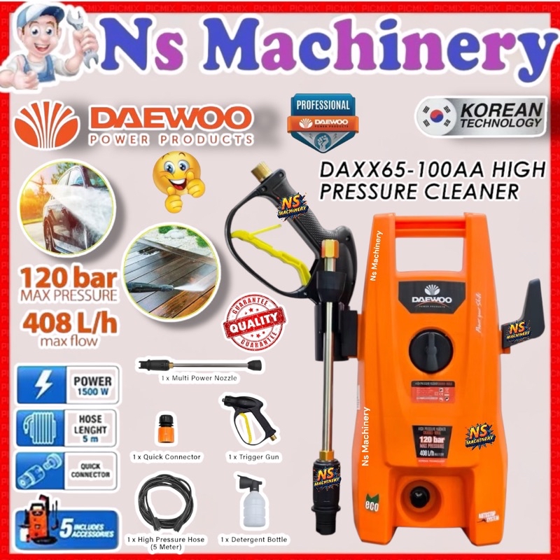 Dewoo Waterjet 120BAR 1500W DAXX65-100 High Pressure/Daewoo Water Jet ...