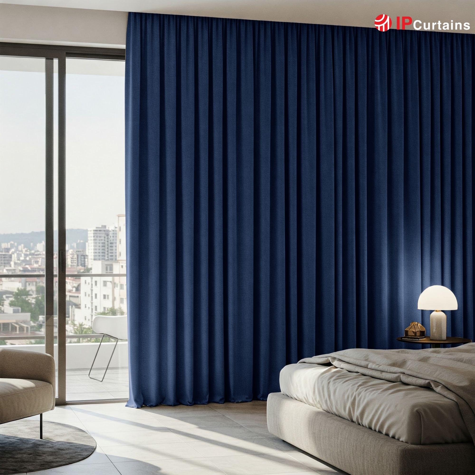 IP CURTAIN NEXUS Langsir 80% Blackout Warna Navy Blue Anti Cakar Tebal ...