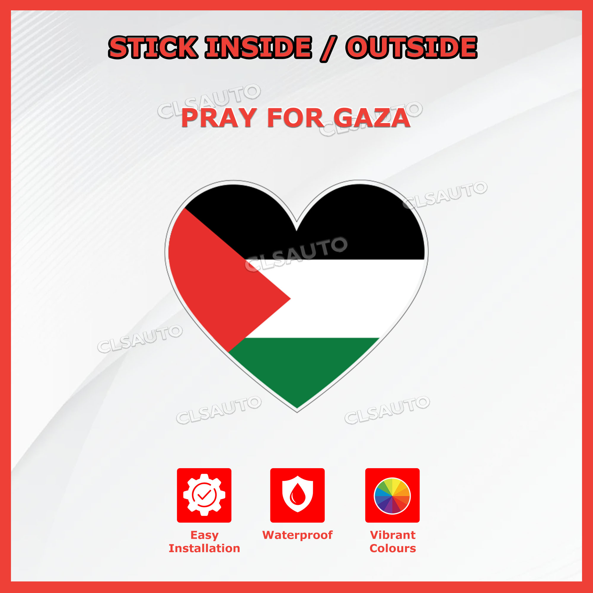 Car Sticker Gaza Free Palestine Save for Car Glass Cermin Kereta Rumah ...