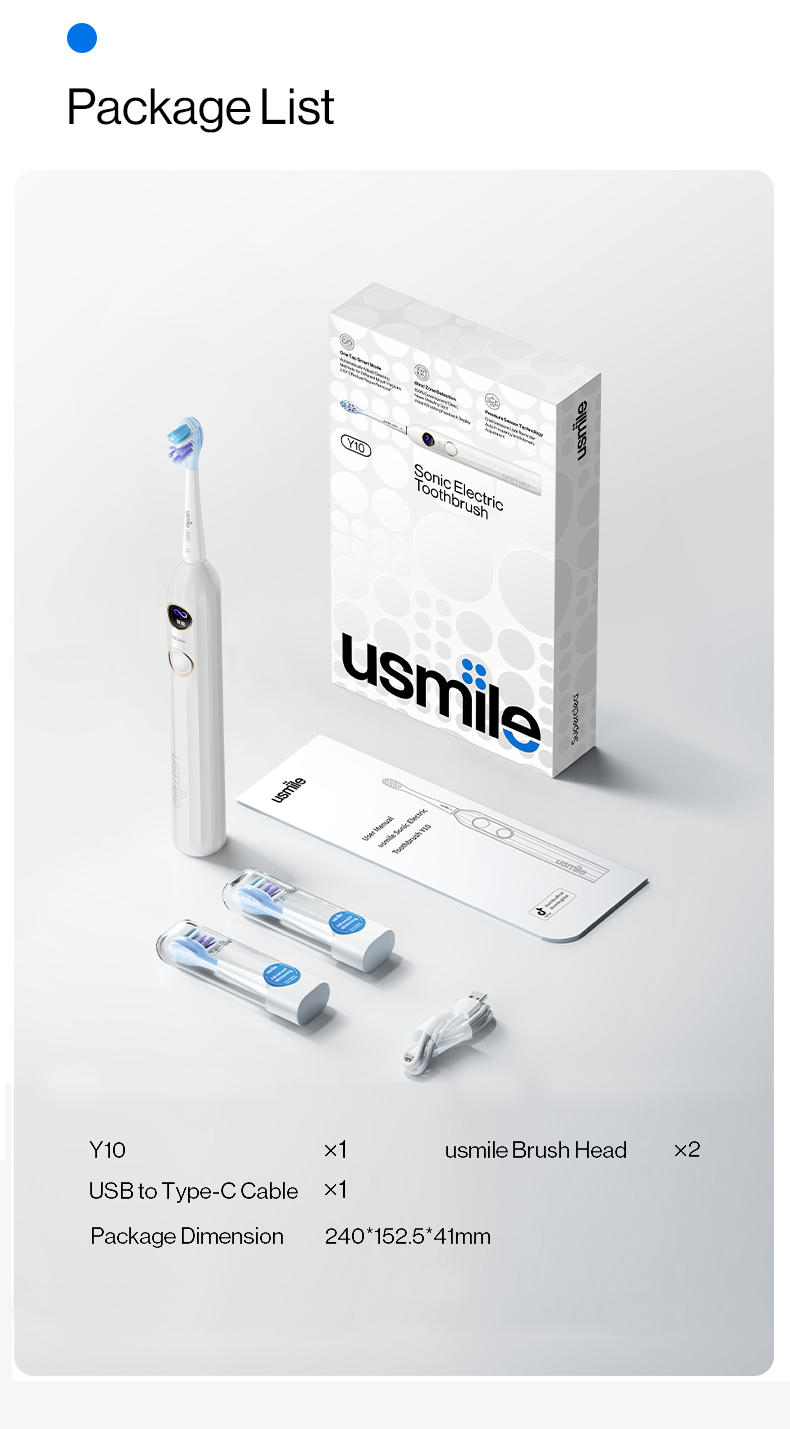 [Full Oral Care Set] usmile Y10 Superclea Sonic Electric Toothbrush + C10 Portable Dental ...